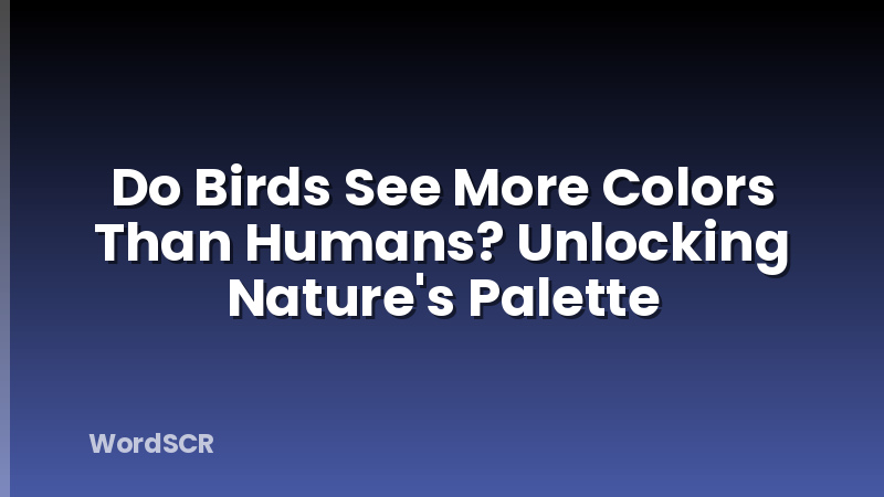 Do Birds See More Colors Than Humans? Unlocking Nature's Palette | WordSCR