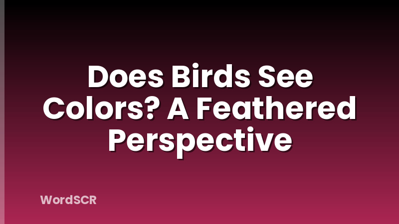 Does Birds See Colors? A Feathered Perspective | WordSCR