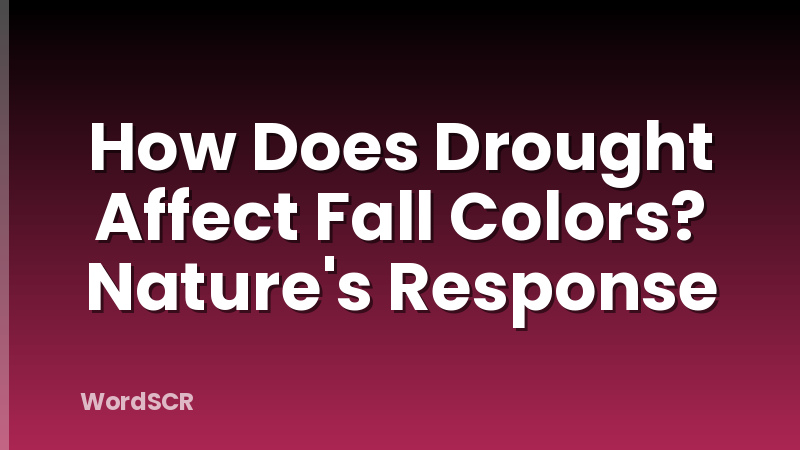 How Does Drought Affect Fall Colors? Nature's Response | WordSCR