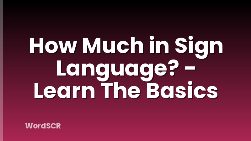 How Much In Sign Language? - Learn The Basics | WordSCR