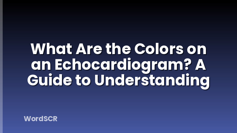 What Are The Colors On An Echocardiogram? A Guide To Understanding ...