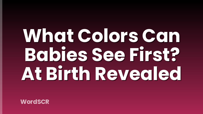 What Colors Can Babies See First? At Birth Revealed | WordSCR