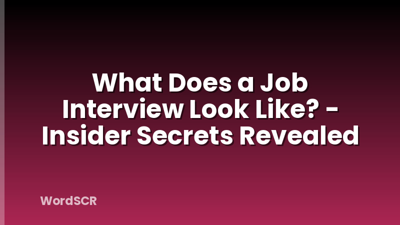 What Does A Job Interview Look Like? - Insider Secrets Revealed | WordSCR