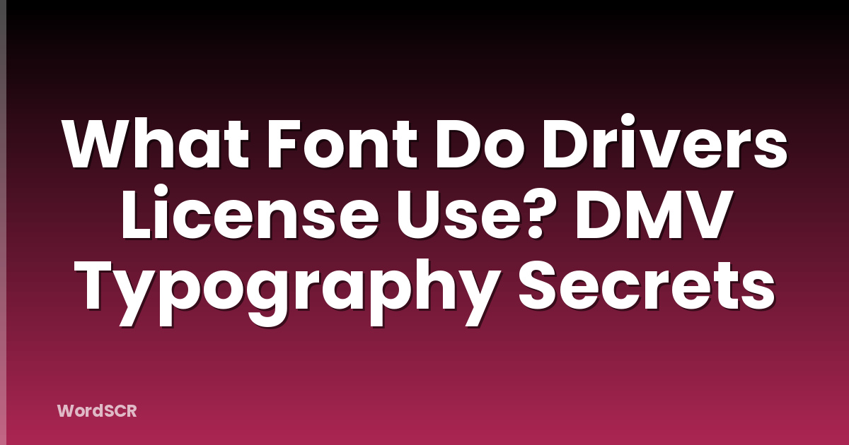 What Font Do Drivers License Use? DMV Typography Secrets | WordSCR