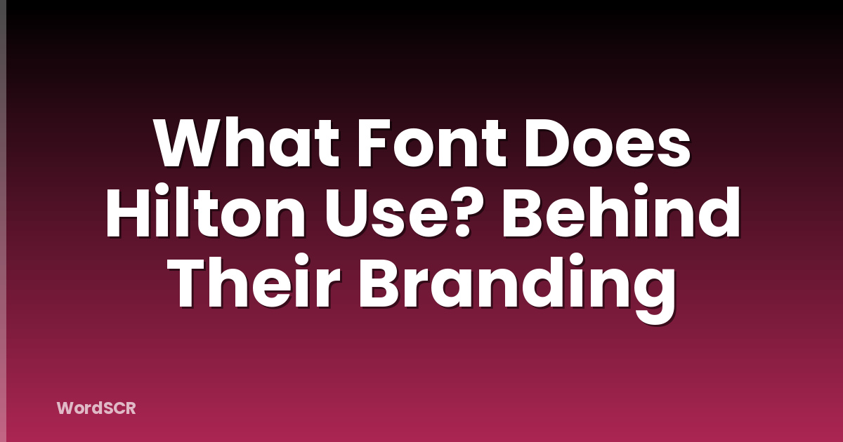 What Font Does Hilton Use? Behind Their Branding | WordSCR