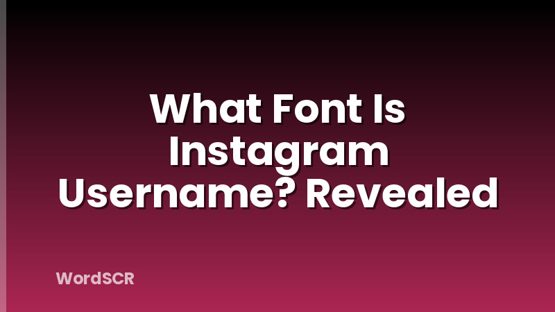 What Font Is Instagram Username? Revealed | WordSCR