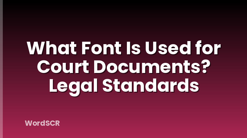 What Font Is Used For Court Documents? Legal Standards | WordSCR