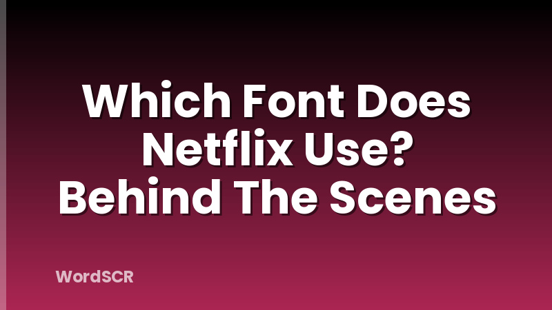 Which Font Does Netflix Use? Behind The Scenes | WordSCR