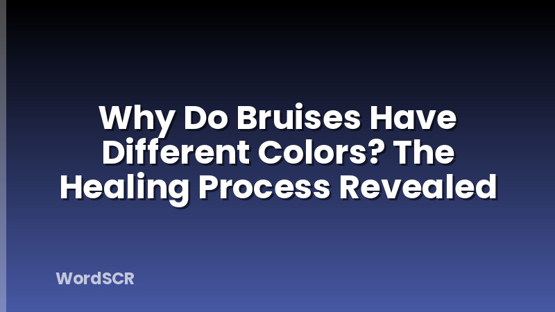 Why Do Bruises Have Different Colors? The Healing Process Revealed ...